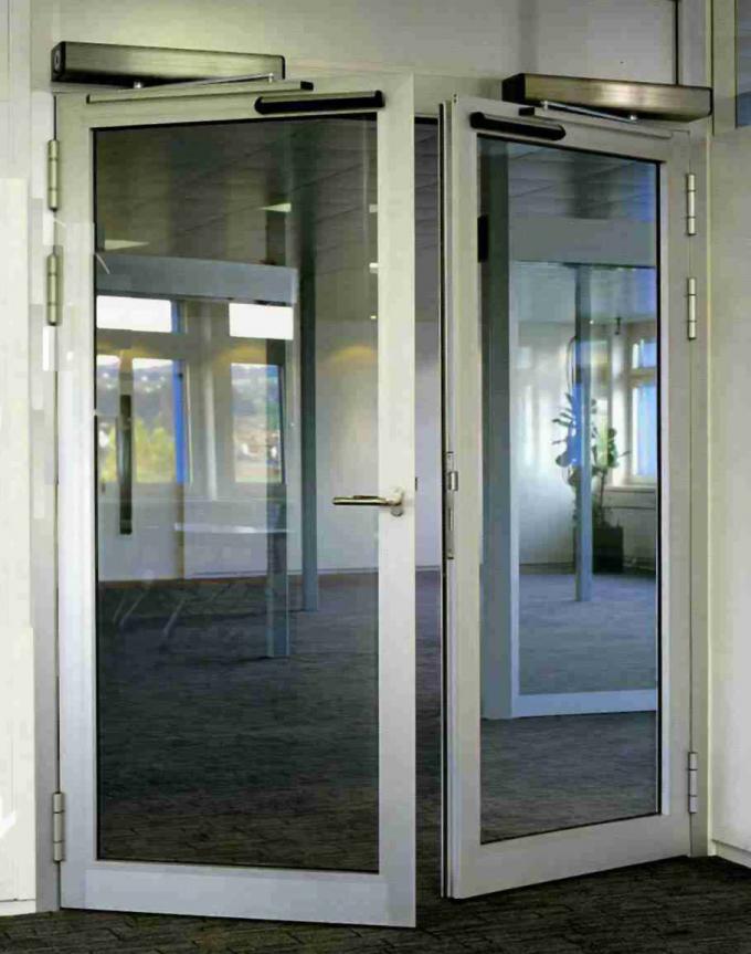 Apartment Aluminum Double Swing Door Frosted Glass Swing Door Electrophoresis