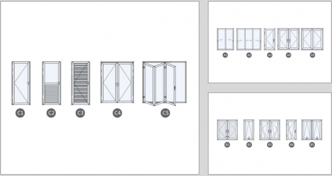 Accordion Style Modern Aluminium Windows With Retractable Screen
