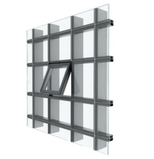 110 Series Aluminium Exposed Hidden Frame Glass Curtain Wall System