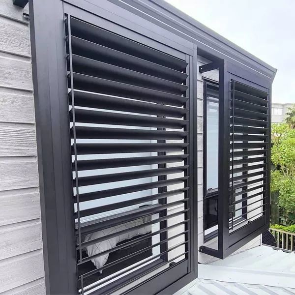 1.2mm Grey Color Outside Custom Window Louvers Toughened Terrace ...