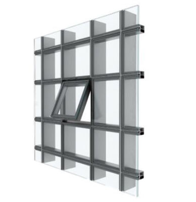 110 Series Aluminium Exposed Hidden Frame Glass Curtain Wall System